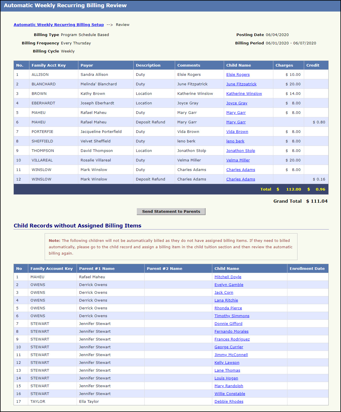 Review Recurring Billing